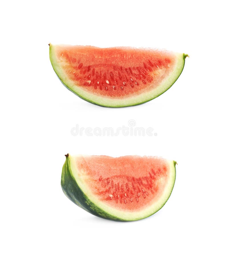 Single Watermelon Slice Isolated Stock Photo - Image of background ...