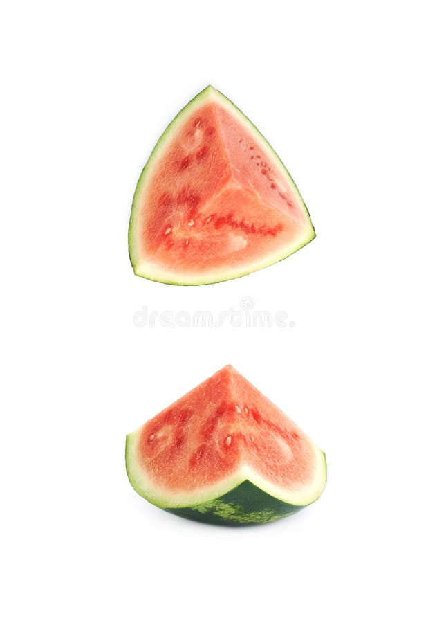 Single Watermelon Slice Isolated Stock Photo - Image of snack, sliced ...