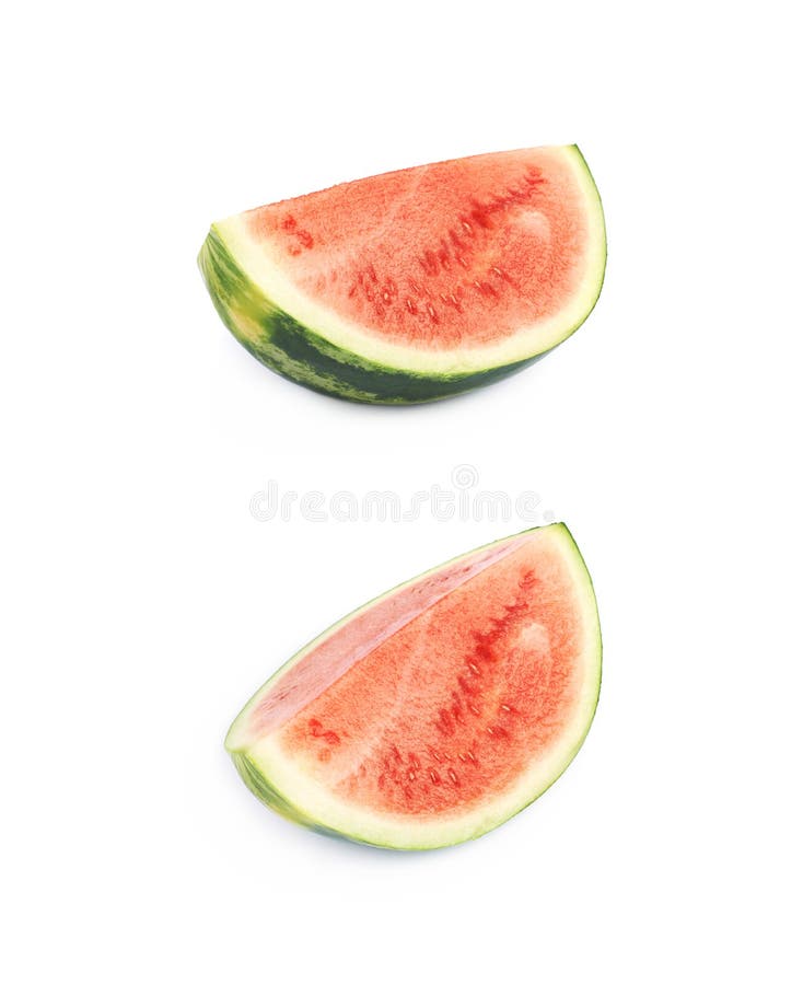 Single Watermelon Slice Isolated Stock Photo - Image of fresh, seed ...