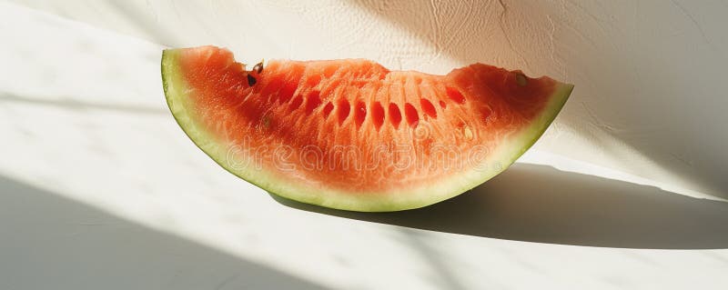 A Single Watermelon Slice Resting on a Table Stock Illustration ...