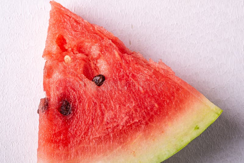 Single Watermelon Triangular Slice Isolated on White Background Stock ...