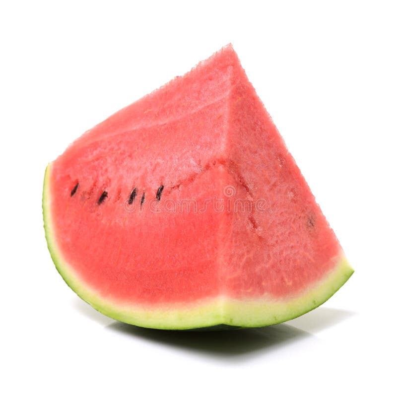 Single Watermelon Triangular Slice Isolated on White Background Stock ...
