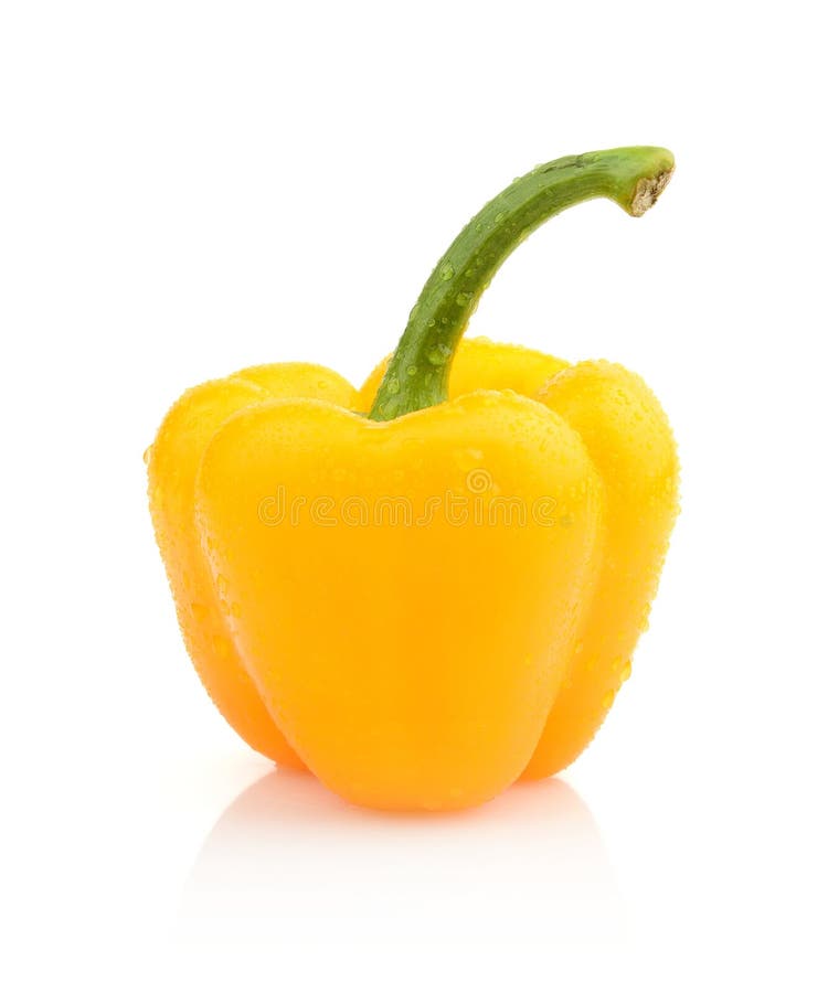 Single Yellow Pepper Close-up View Isolated Stock Photo - Image of ...