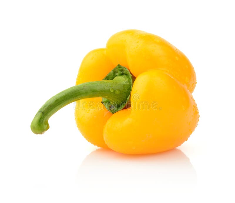 Single Yellow Pepper Close-up View Isolated Stock Photo - Image of ...
