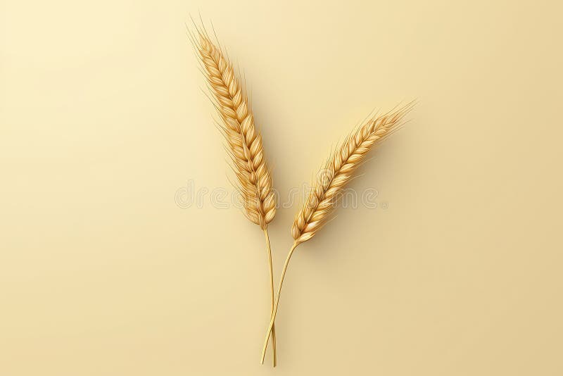 Single Wheat Stalk Symbolizes Harvest and Abundance Stock Illustration ...