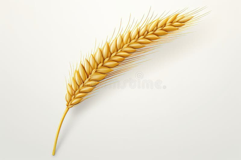 Single Wheat Stalk Symbolizes Harvest and Abundance Stock Illustration ...