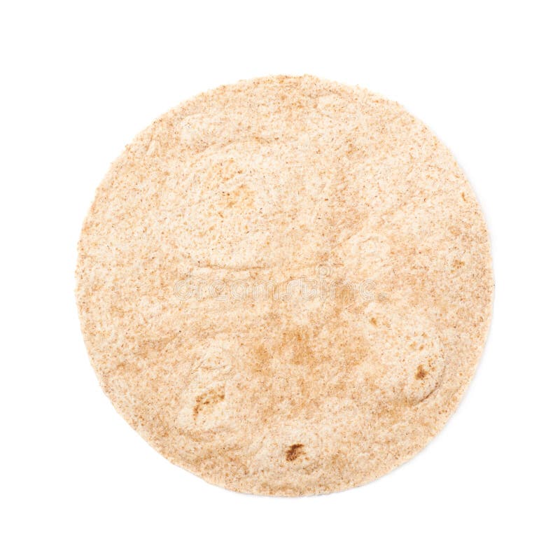 Single Wheat Tortilla Isolated Stock Photo - Image of dough, ingredient ...
