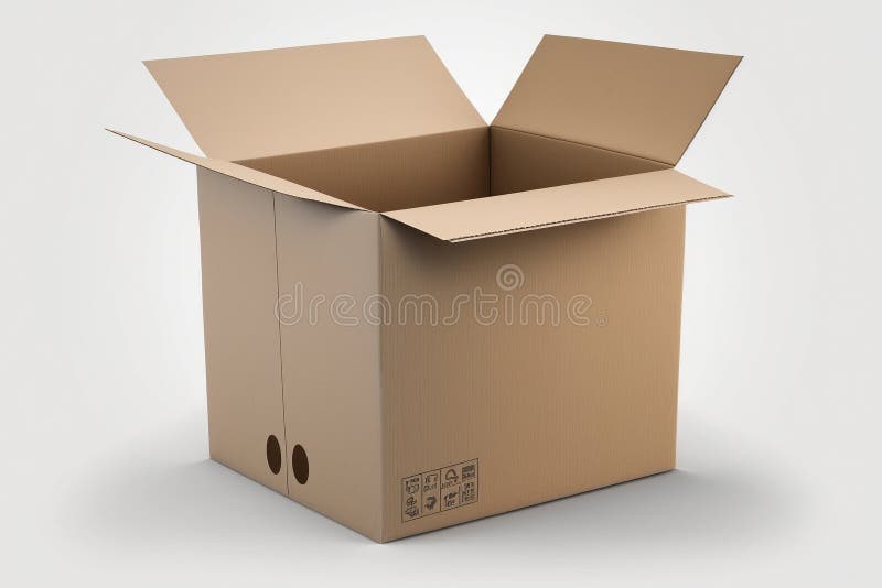 Single White Carton Box Isolated on White Background Stock Illustration ...