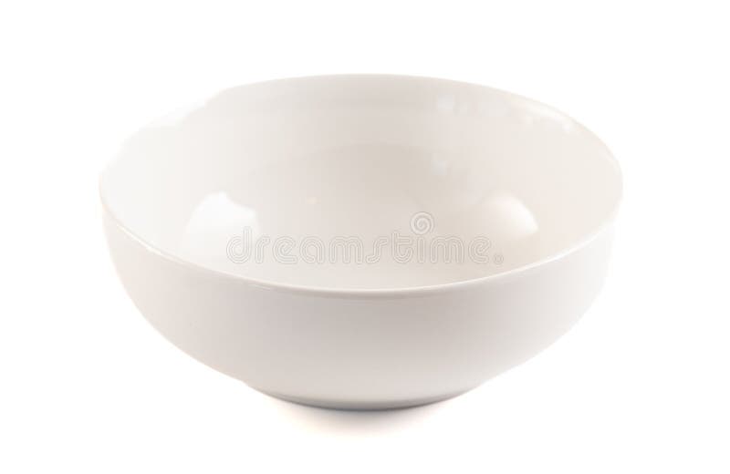 Single White Clean and Empty Bowl on a White Backgroung Stock Photo ...