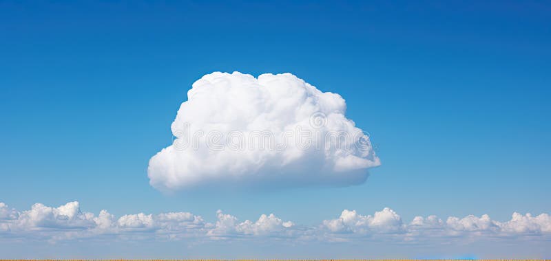 Single White Cloud Alone in the Blue Sky. Stock Image - Image of ...