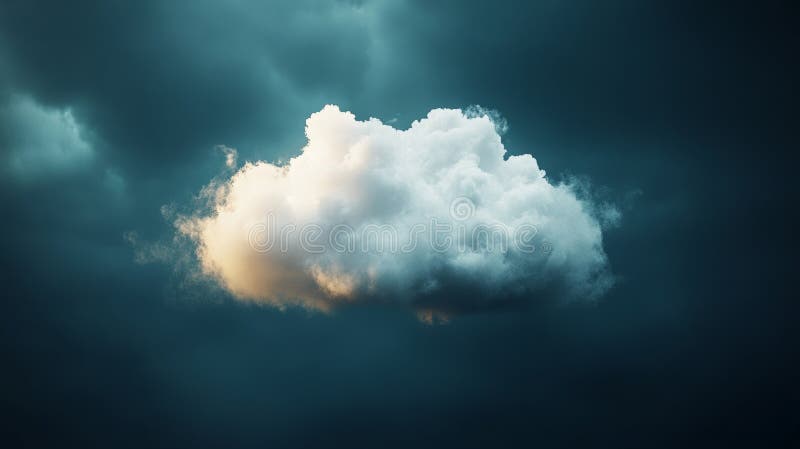 Single White Cloud in Dark Stormy Sky, Dramatic Atmosphere. Weather ...