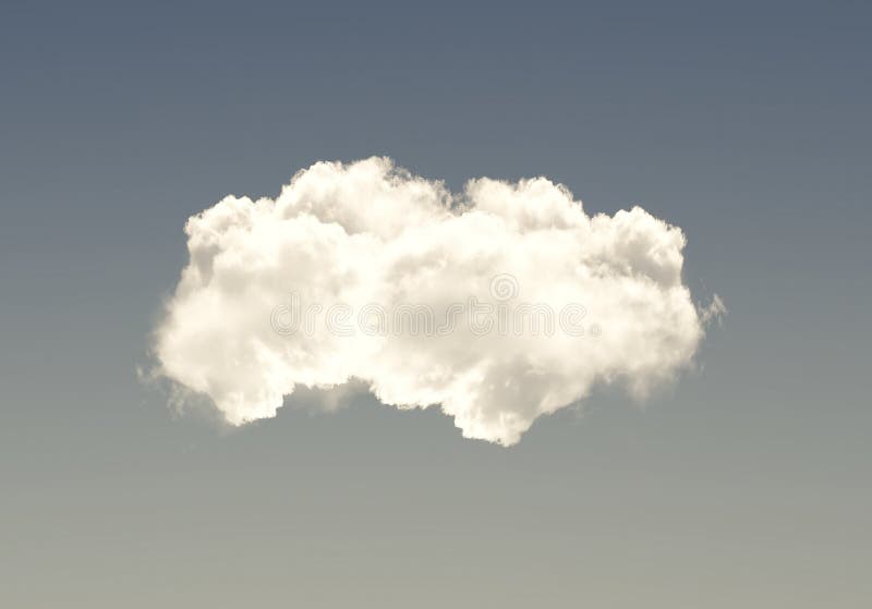 Single White Cloud in the Deep Blue Sky Stock Illustration ...