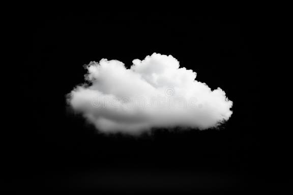 Single White Cloud Isolated Against a Black Background Stock Illustration - Illustration of ...