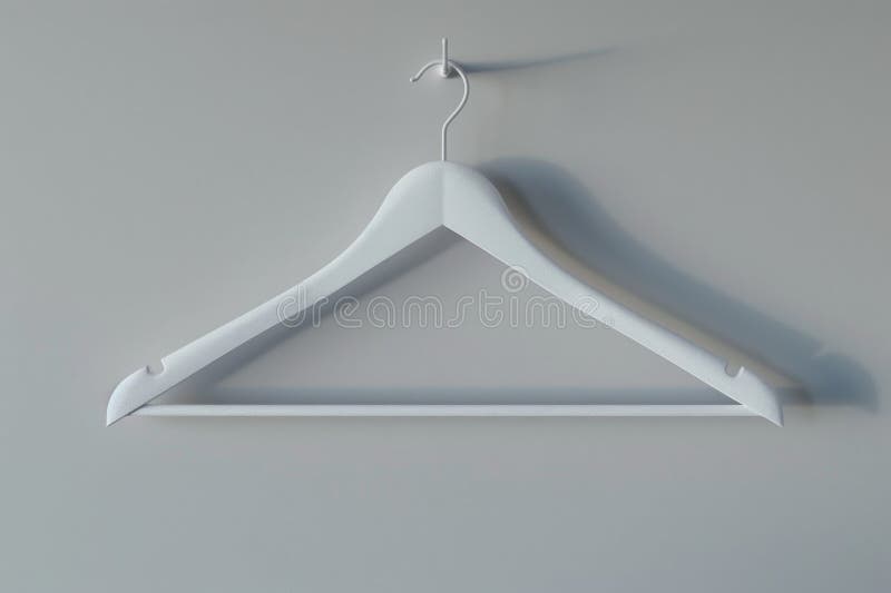 A Single White Coat Hanger Hangs on a Wall, Ready for Use Stock Photo ...