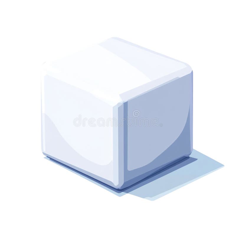 A Single White Cube Sits on a Light Blue Base Clean and Simple Design ...