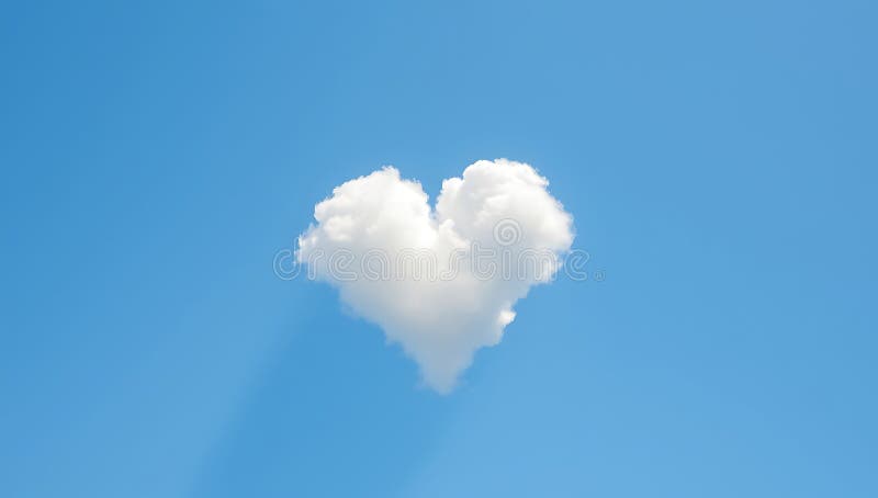 A Heart Shaped Cloud Forms in the Blue Sky Stock Illustration ...