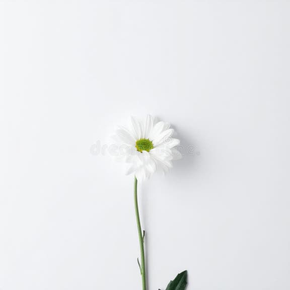 Single White Daisy Flower on White Background Stock Illustration ...