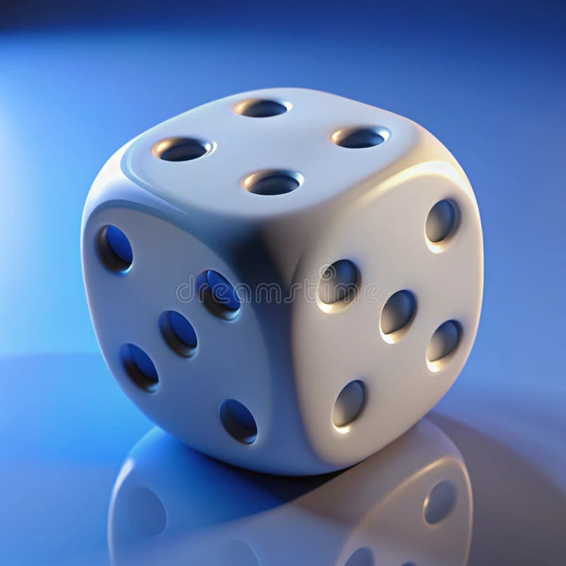 A Single White Die with Recessed Pips Stock Image - Image of ...