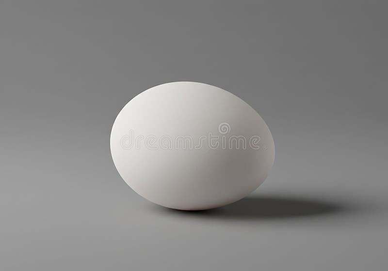Single White Egg on a Gray Surface Stock Illustration - Illustration of ...