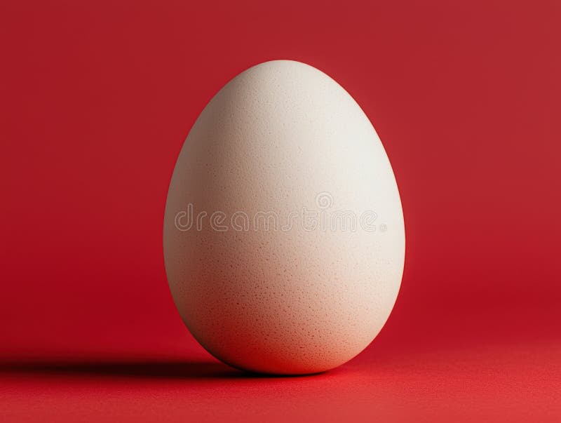 A Single White Egg on a Red Background. Stock Illustration ...