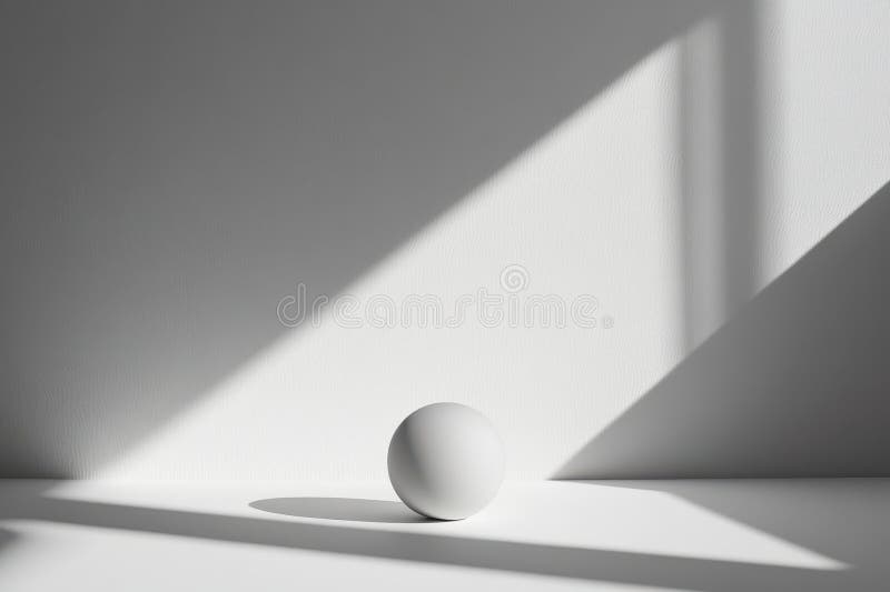 A Single White Egg in Sunlight on a White Surface Stock Illustration ...