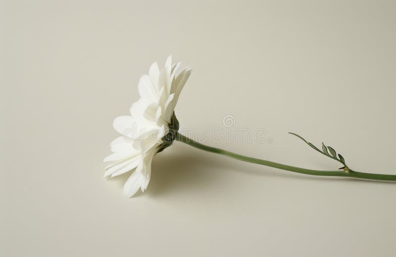 Single White Flower on Table Stock Photo - Image of flora, delicate ...