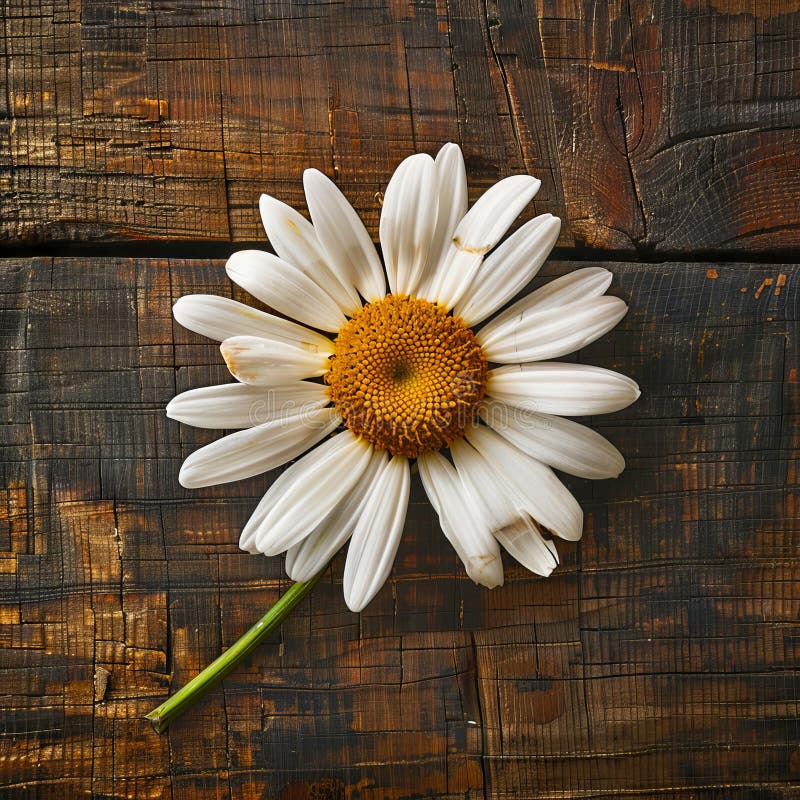 A Single White Daisy with Water Droplets on a Black Surface Stock Image ...