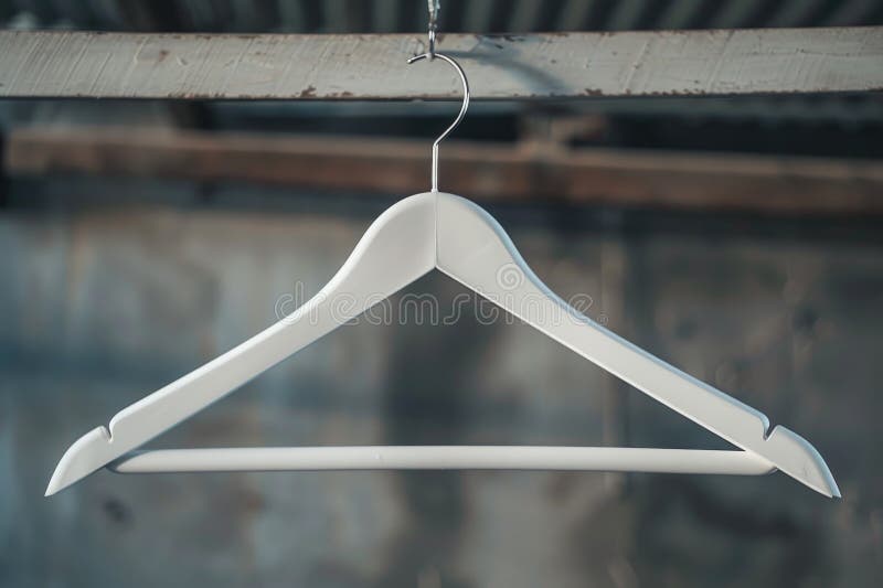 A Single White Hanger Hangs from a Ceiling Stock Image - Image of ...