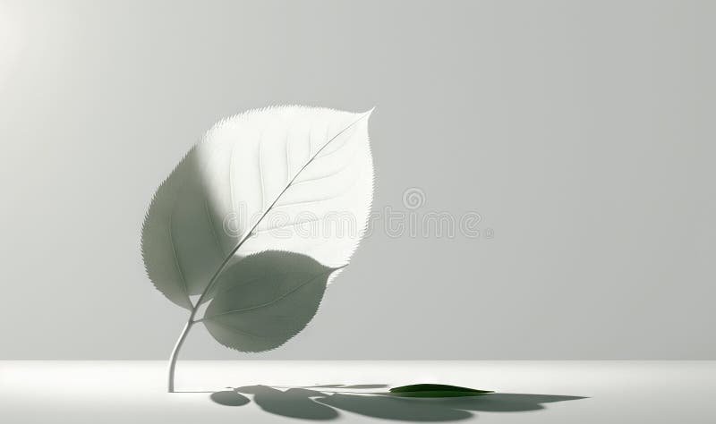 A Single White Leaf on a Table with a Shadow on the Floor Stock ...
