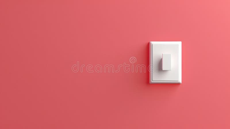 A Single White Light Switch Installed on a Red Painted Wall, Providing ...