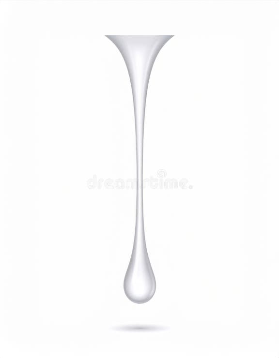 Single White Liquid Drop Falling on White Background Stock Illustration ...