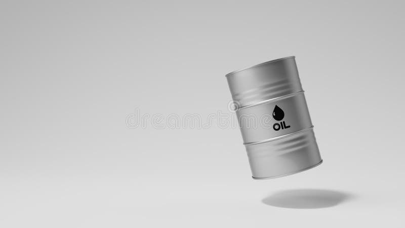 Single White Metal Oil Barrel Rotating on White Background. Front View ...