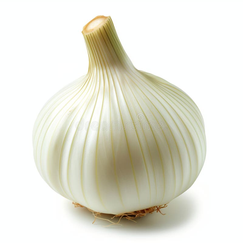 A Single White Onion Isolated on a White Background Stock Image - Image ...
