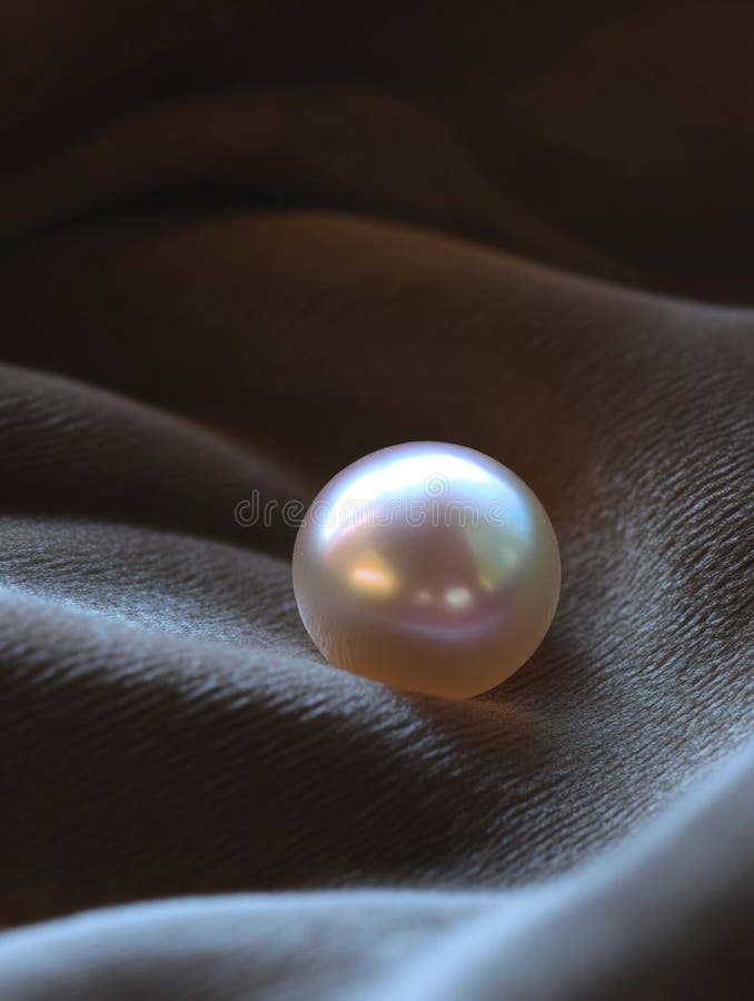 A Single White Pearl Rests on a Soft Blanket, Great for Use As a Symbol ...