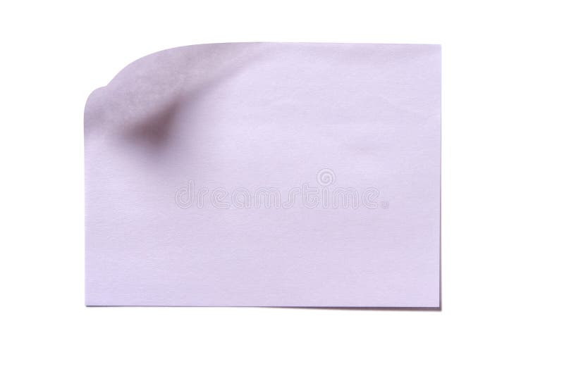 Single White Sticky Post Note Front View Isolated Stock Image - Image ...