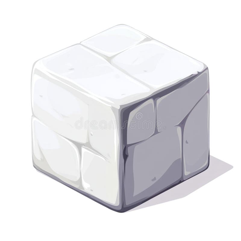 A Single White Stone Block Game Asset Simple Design Stock Image - Image ...