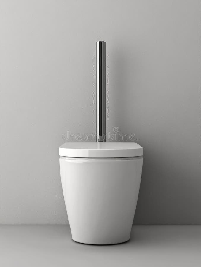 A Single White Toilet Placed on a White Floor Stock Image - Image of ...