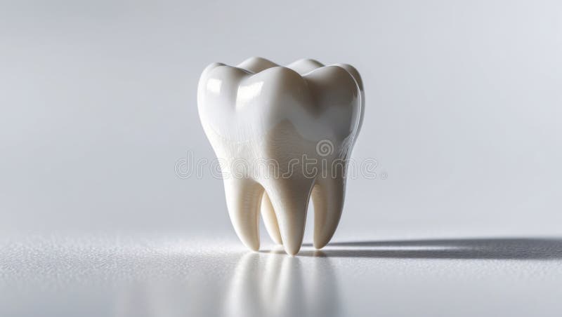 Single White Tooth on White Background Close-up Stock Illustration ...