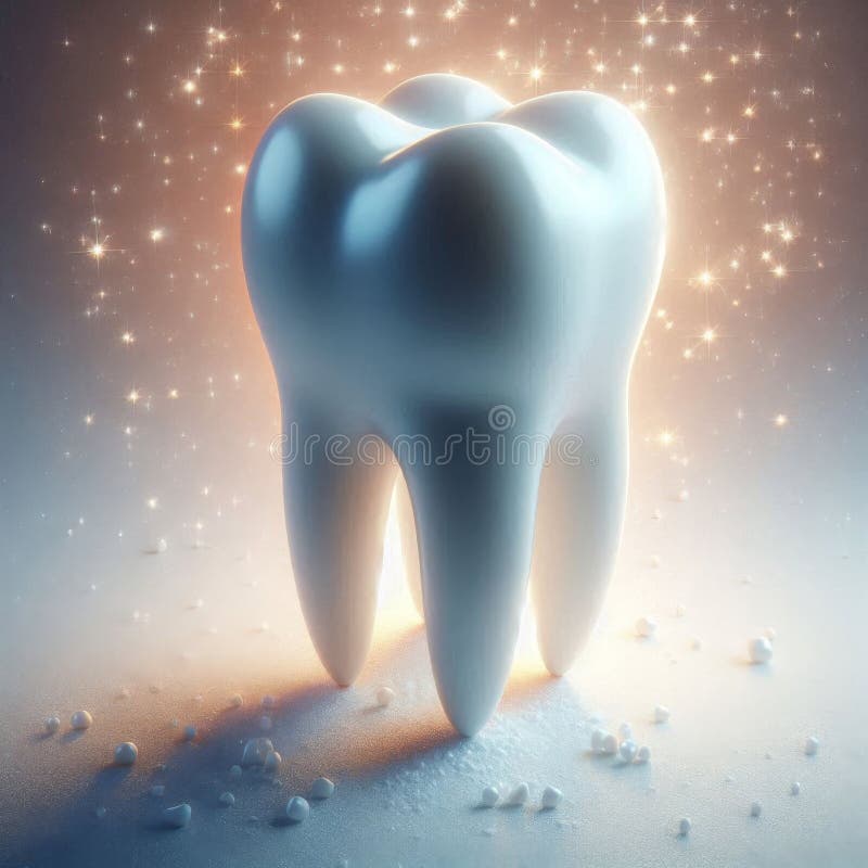 Single White Tooth on White Background Close-up Stock Illustration ...