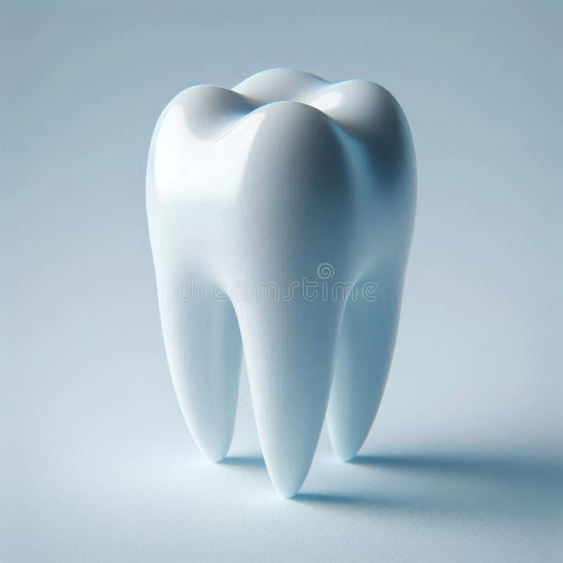 Single White Tooth on White Background Close-up Stock Illustration ...