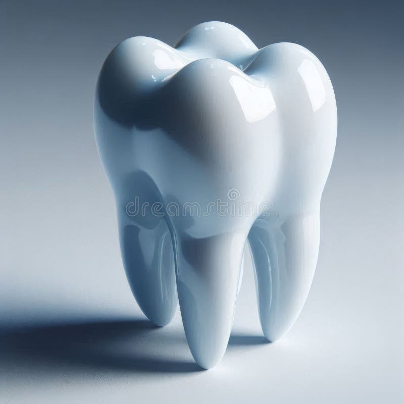 Single White Tooth on White Background Close-up Stock Illustration ...