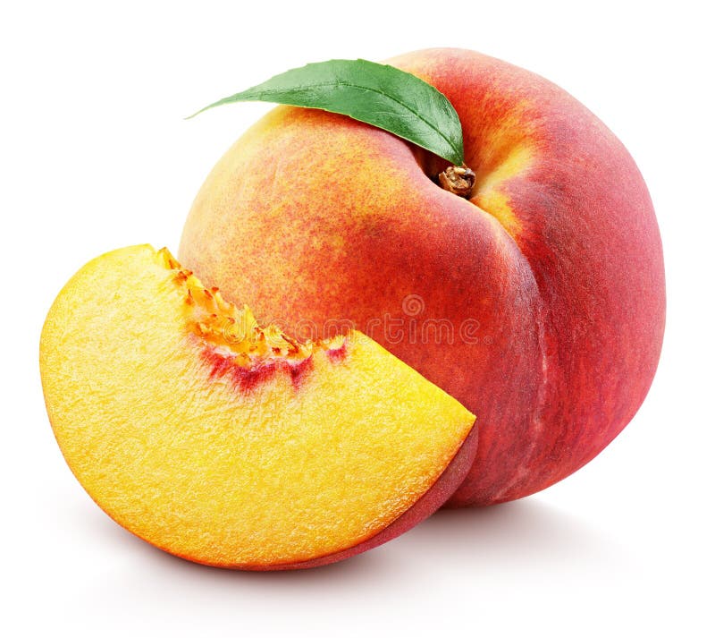 Peach Slice Isolated on White Stock Image - Image of orange, single ...