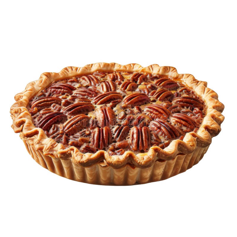 A Single Whole Pecan Pie with a Flaky Crust Stock Illustration ...