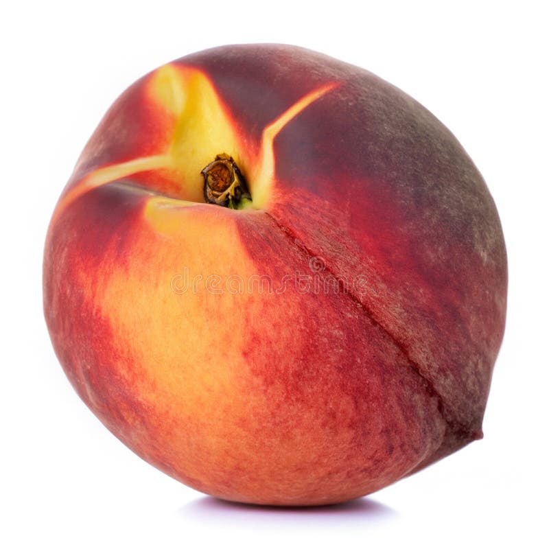 Single Whole Ripe Peach. Fruit Element. Stock Image - Image of yellow ...