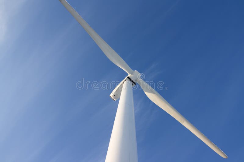 Single Wind Turbine in Green Field Against Dramatic Cloudy Sky, France ...