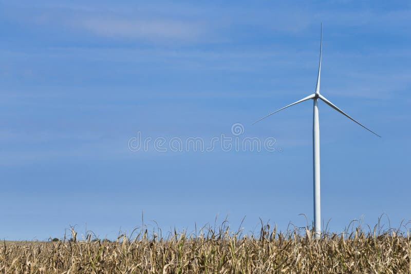 Single Wind Turbine in Blue Sky Background Natural Nature Wallpaper ...