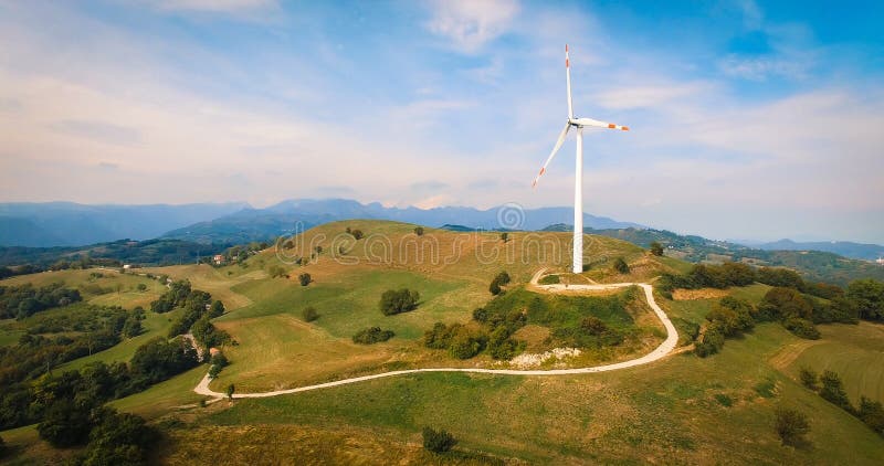Single wind turbine. stock image. Image of resource, climate - 78417705
