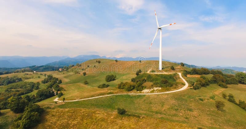 Single wind turbine. stock image. Image of landscape - 85065993