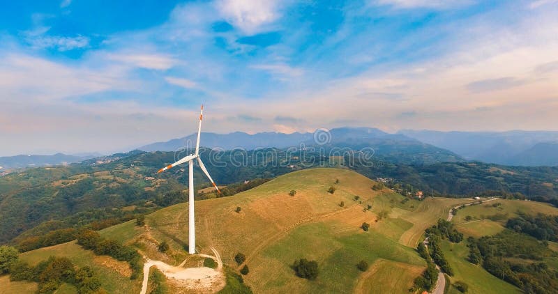 Single wind turbine. stock photo. Image of resource, power - 97033536