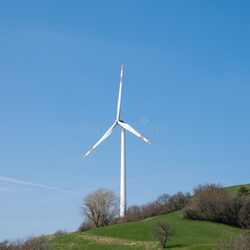 Single wind turbine. stock photo. Image of resource, power - 97033536